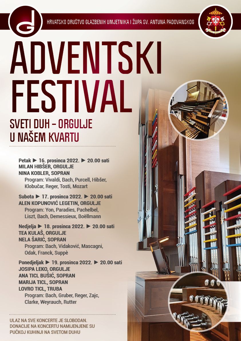 Adventski festival - Orgulje u mom kvartu - HDGU